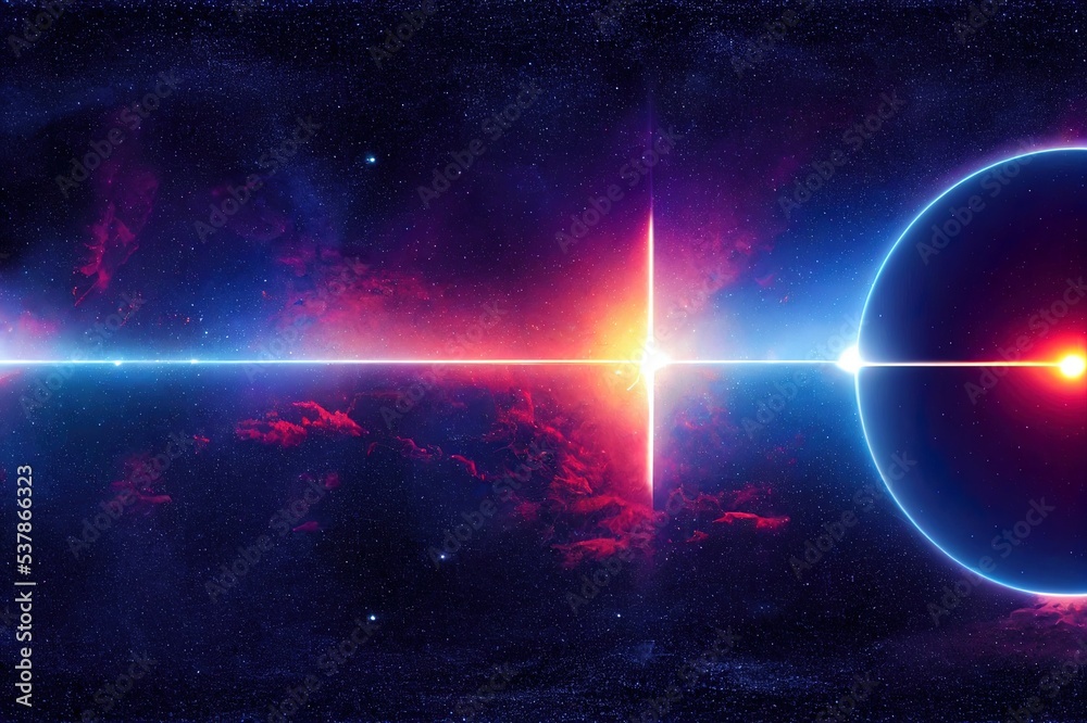 space background with nebula and stars, equirectangular projection ...