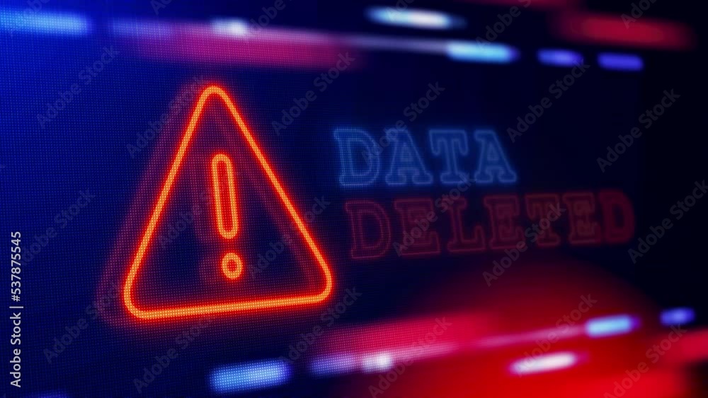 Data Deleted Warning Alert Screen loop Blinking glitch Error Animation ... Data Deleted Warning Alert Screen loop Blinking glitch Error Animation ...