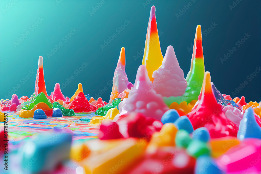 Fantasy candy land illustration Stock Illustration | Adobe Stock
