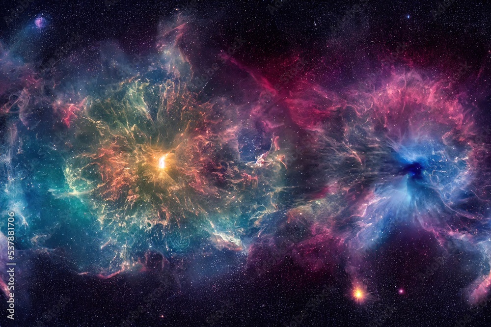 space nebula panorama, equirectangular projection, environment map ...