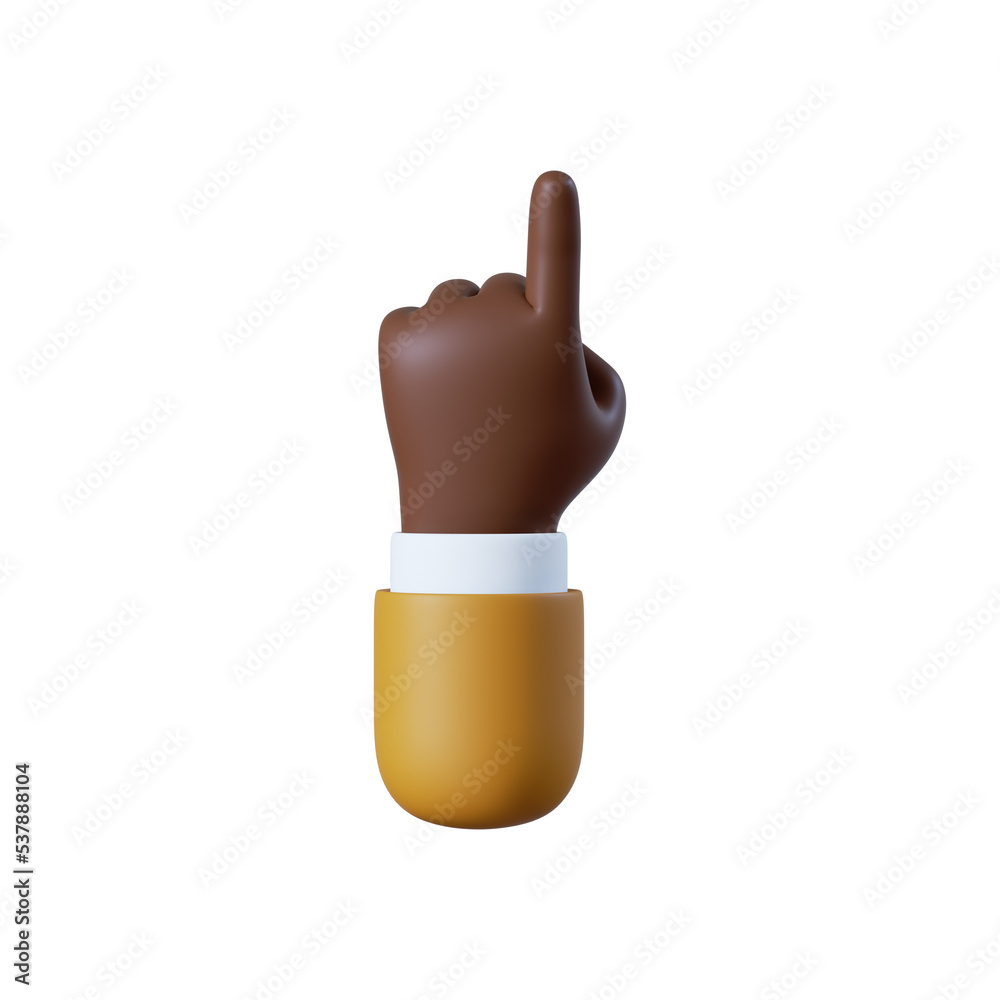 African American cartoon character hand pointing gesture. Business clip ...