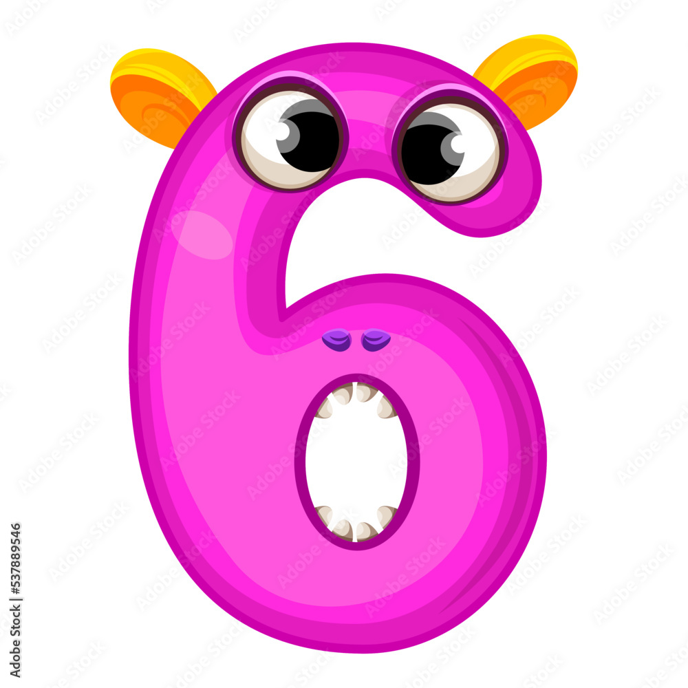 6.Funny Monsters Colorful Numbers, Cute Fantasy Aliens in the Shape of ...