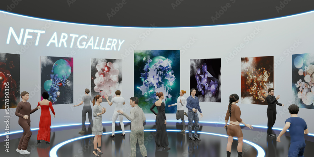 NFT Art Gallery on Metaverse Avatar Legs NFTProjects 3D Illustrations ...