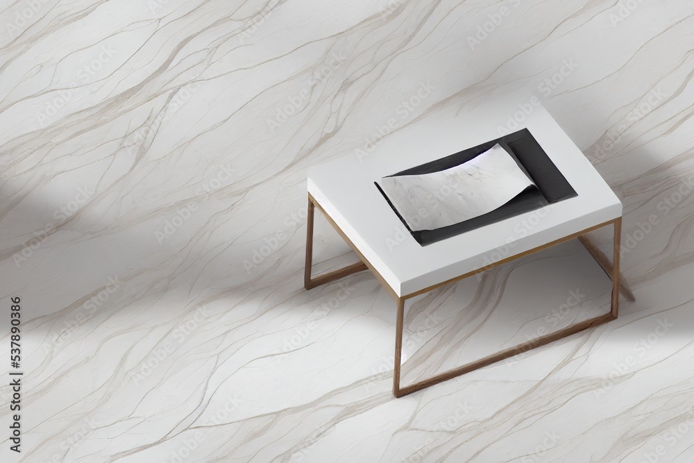 White marble texture background with color veins pattern. Wall surface ...