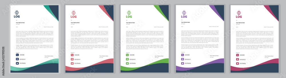 Professional Letterhead Template Set corporate modern letterhead design ...