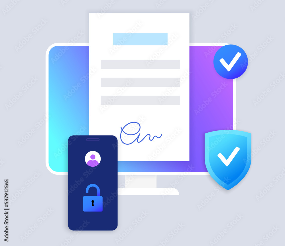 Digital Signature Signing Stock Vector | Adobe Stock