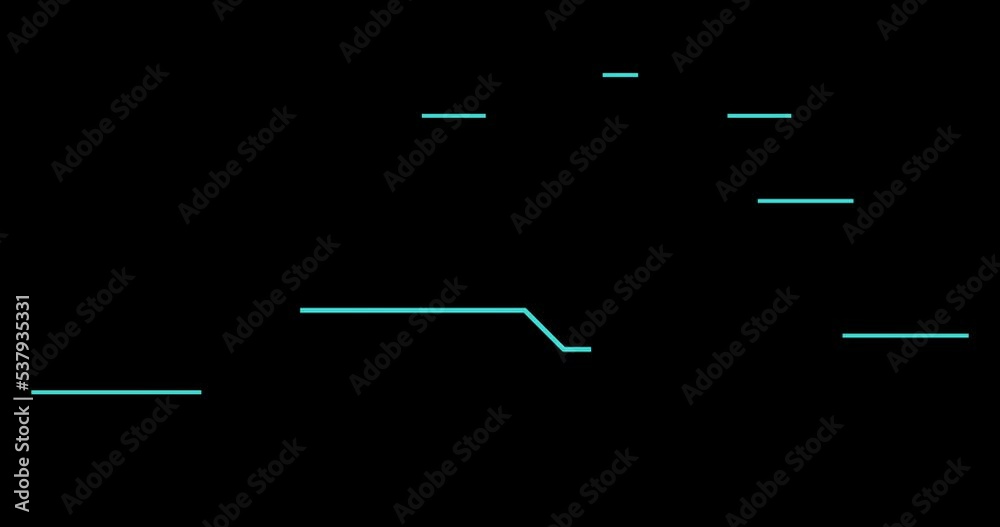 animated line moving horizontally streaming acrross the black screen ...