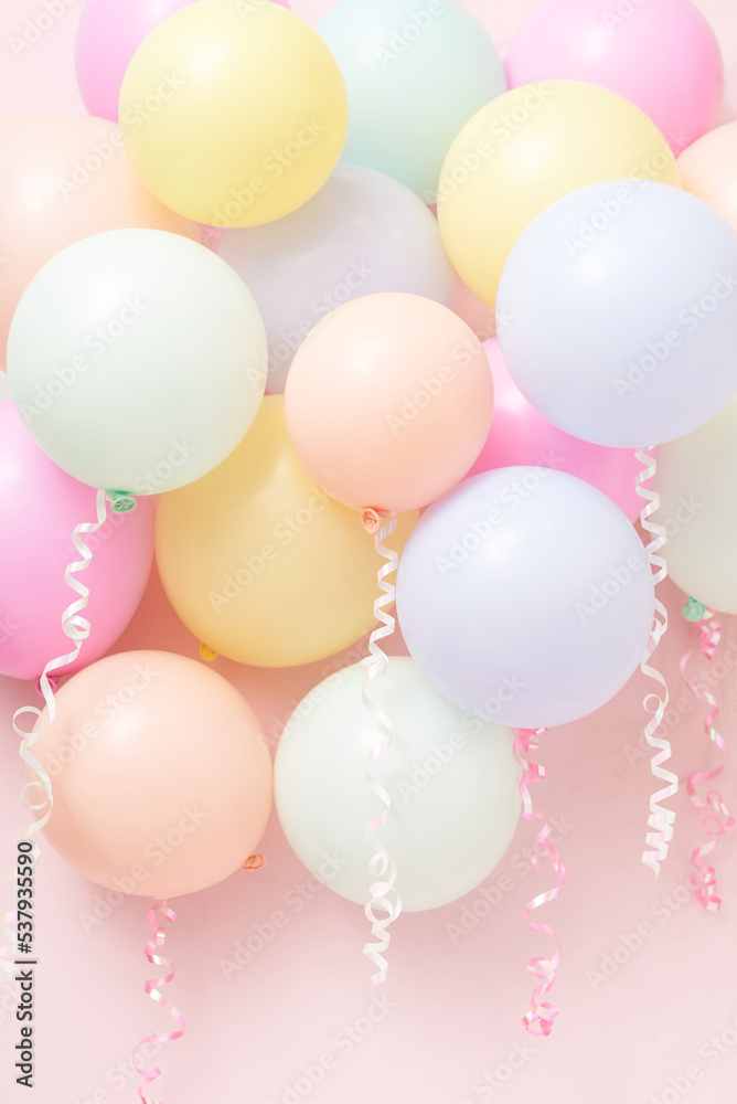 Pastel Matte Party Birthday Balloons Stock Photo | Adobe Stock