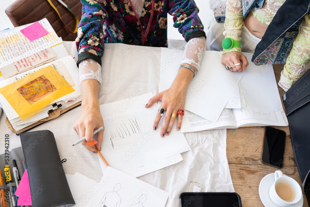 Anonymous Costumers Drawing Sketches Stock Photo | Adobe Stock