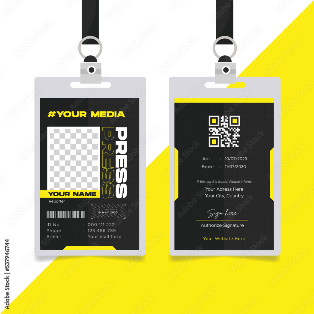 Modern and minimalist id card template | Creative id card design for ...