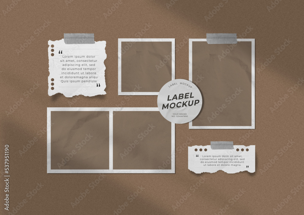 Realistic and Simple Photo Frame Set Moodboard Mockup. Mood Board ...
