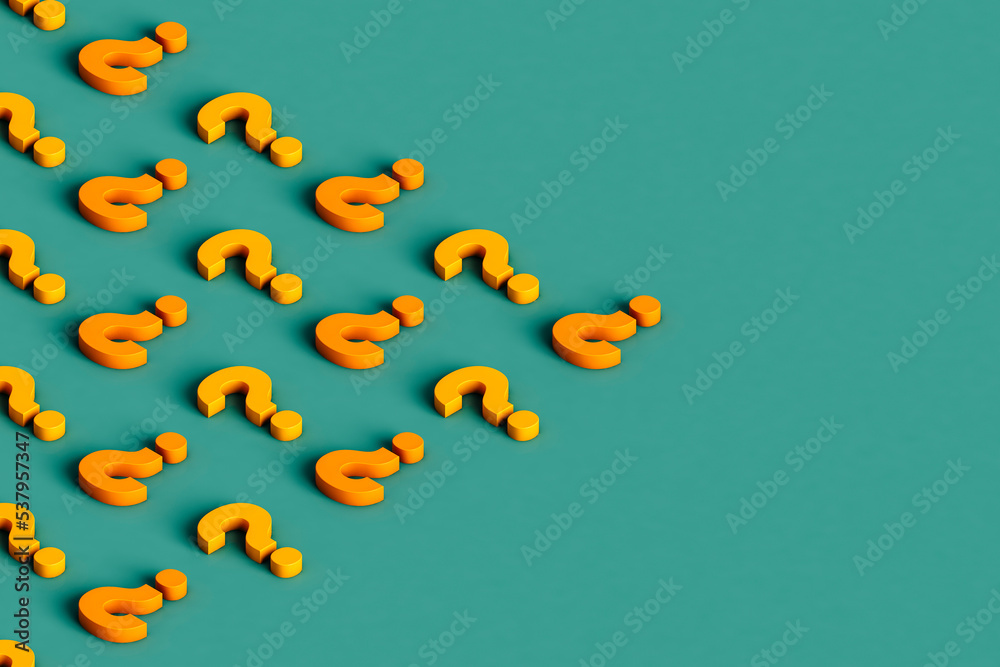 triangle of yellow question marks Stock Photo | Adobe Stock