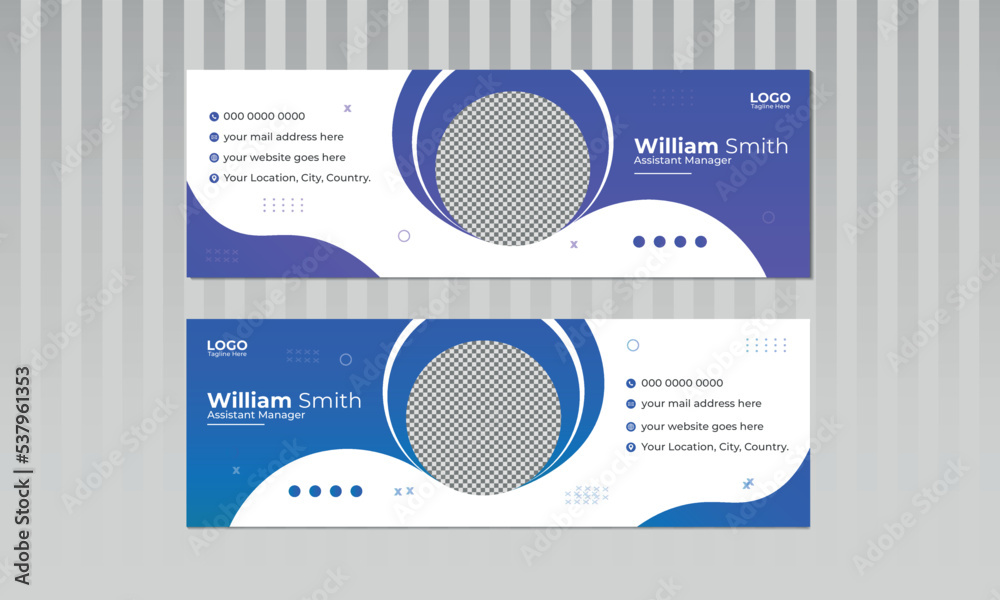 Double-set business corporate email signature design Flat and Modern ...