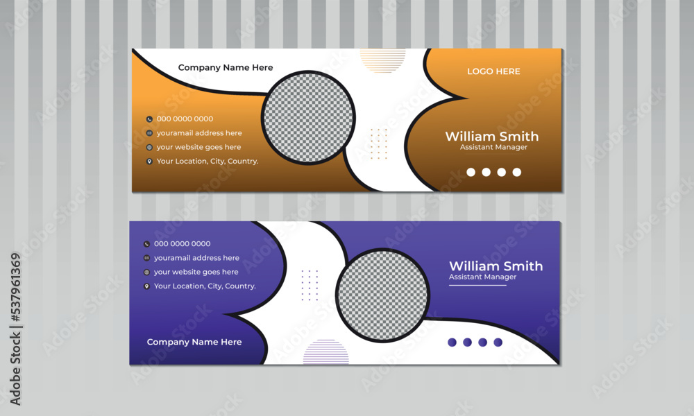 Double-set business corporate email signature design Flat and Modern ...