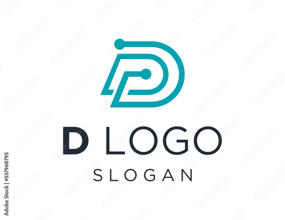 Logo design about D letter on white background. created using the ...