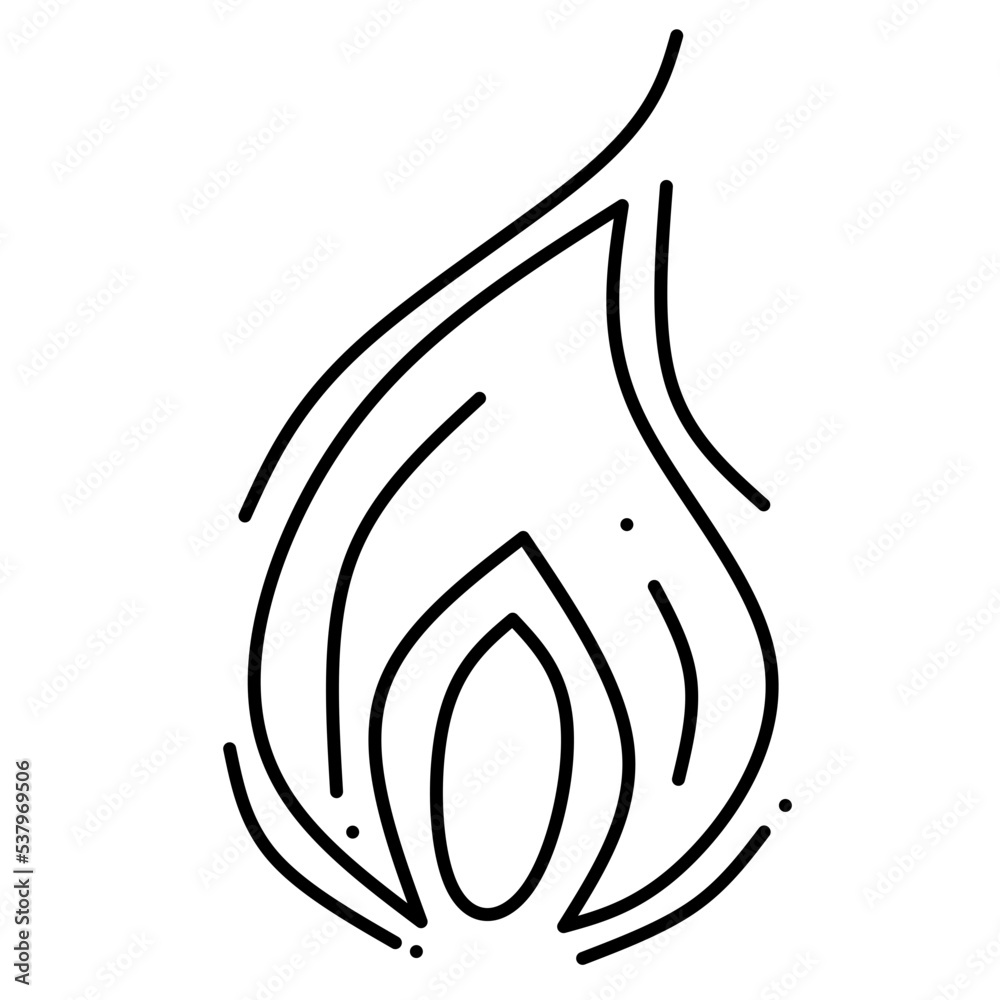 Hand drawn flames doodle set. Collection of pen ink pencil drawing ...