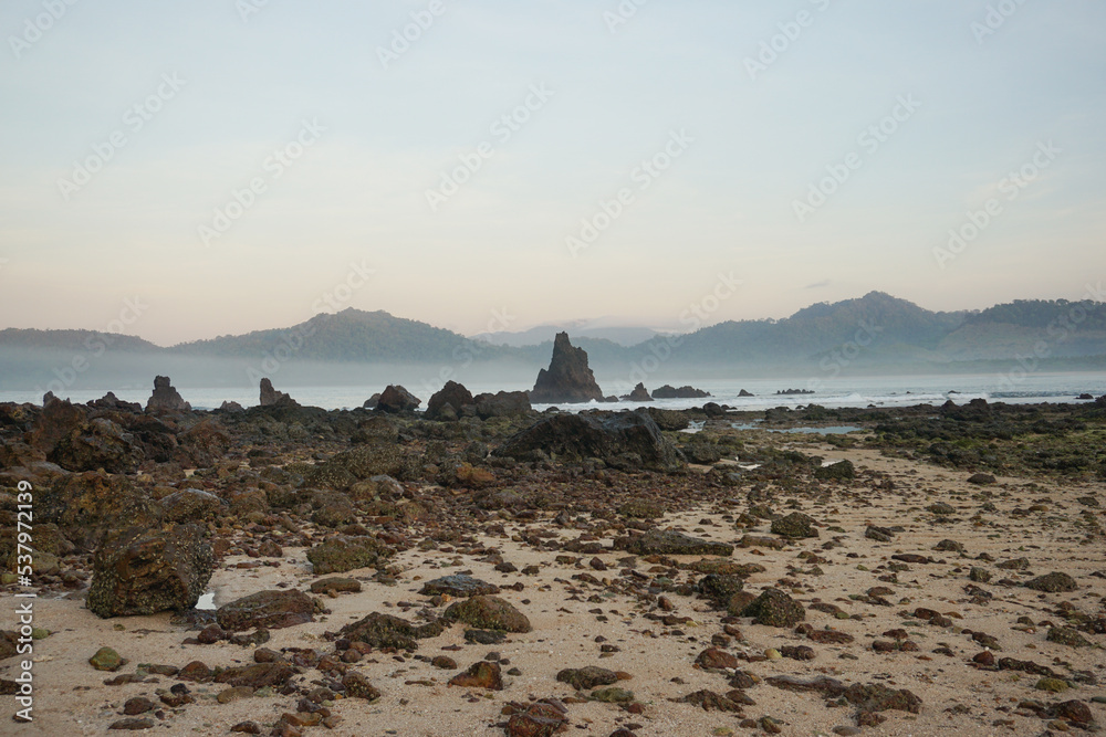 Landscape Around Red Island beach in banyuwangi, East Java, Indonesia ...