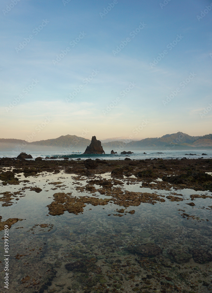 Landscape Around Red Island beach in banyuwangi, East Java, Indonesia ...
