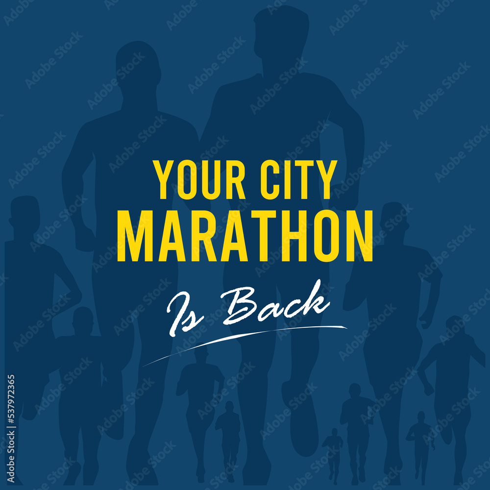 Great elegant vector editable marathon poster background design for ...
