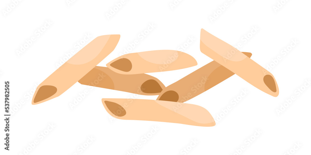 Italian durum wheat pasta penne lisce. Traditional Italy food of smooth ...