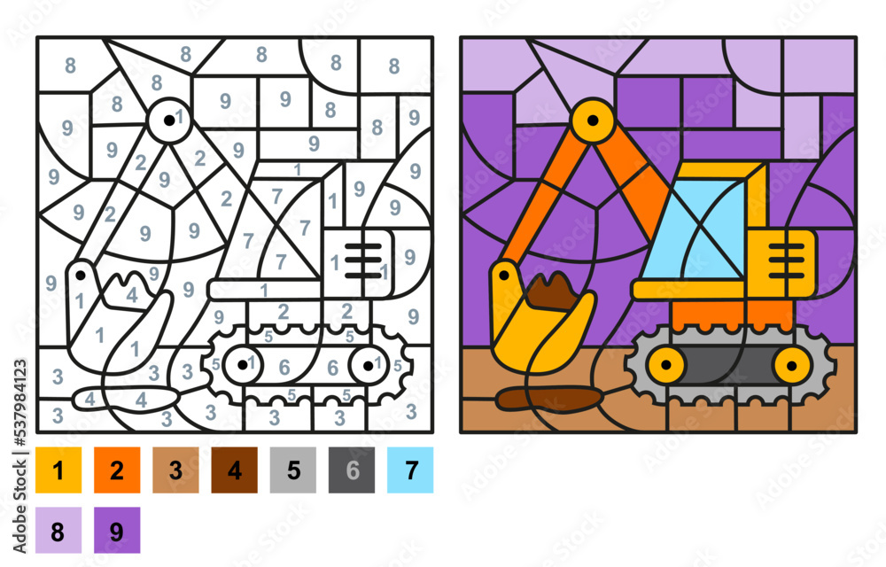 Vector coloring page for children education and activities. Puzzle game ...