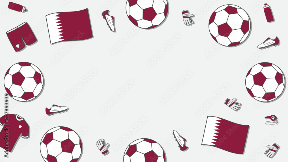 Vetor de World Cup Football Background Design Template. Qatar Football ...