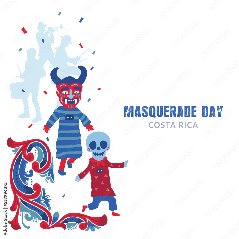 VECTORS. Editable banner for the Masquerade Day in Costa Rica, October ...