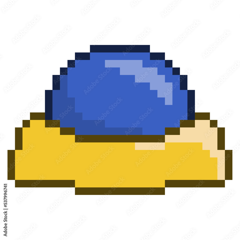 Individual Pixelated artwork of Single Glossy Button, Glossy Blue with ...