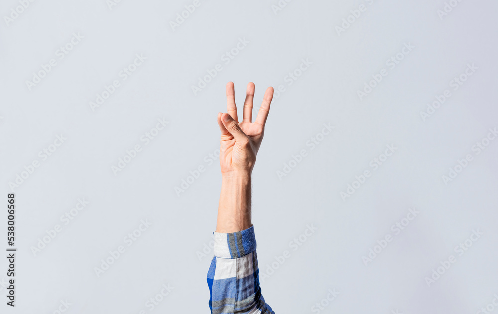 Number SIX in sign language. Deaf and dumb counting the number SIX in ...