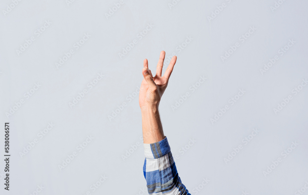 Number SEVEN in sign language. Deaf and dumb counting the number SEVEN ...