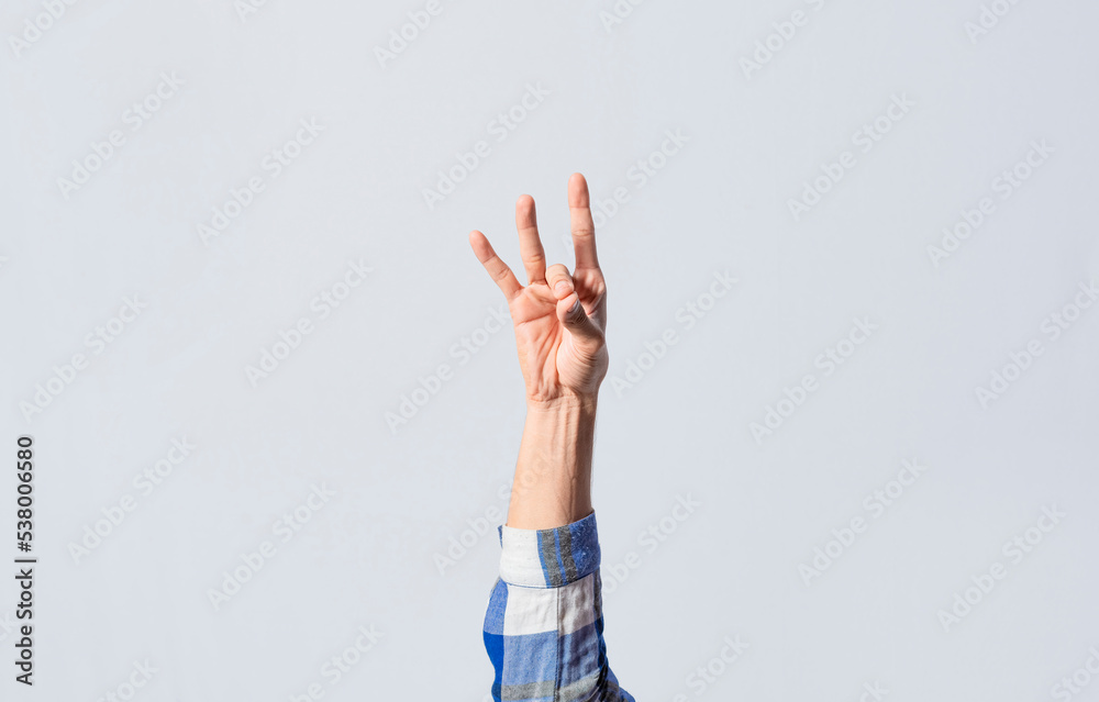 Number EIGHT in sign language. Deaf and dumb counting the number EIGHT ...