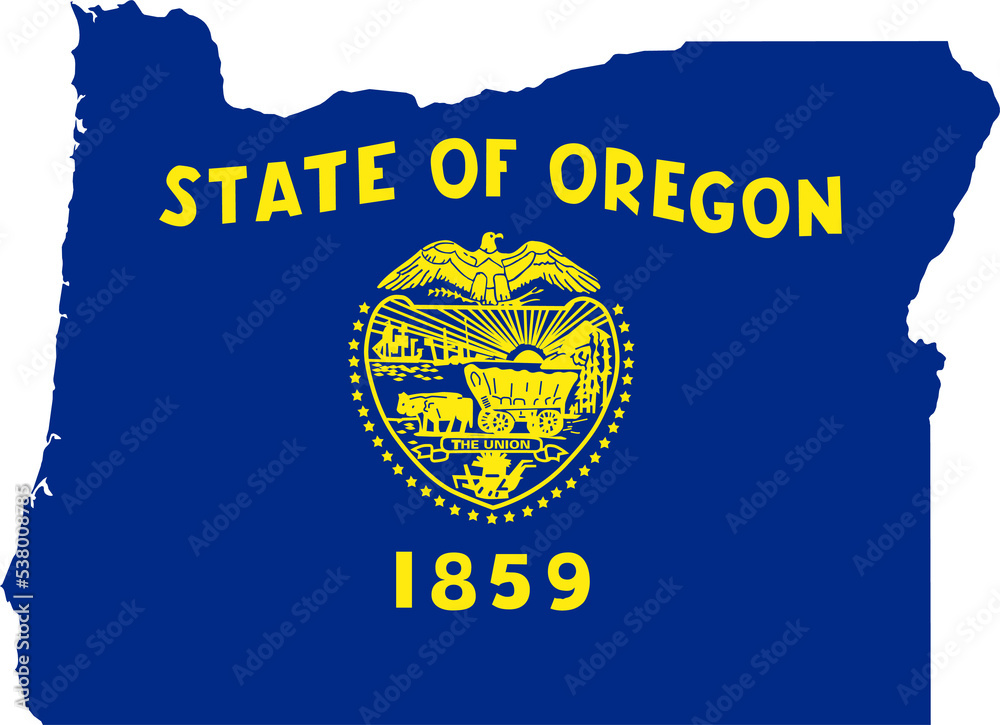 Oregon USA Map Flag. OR US Outline Boundary Border Shape State Flag ...