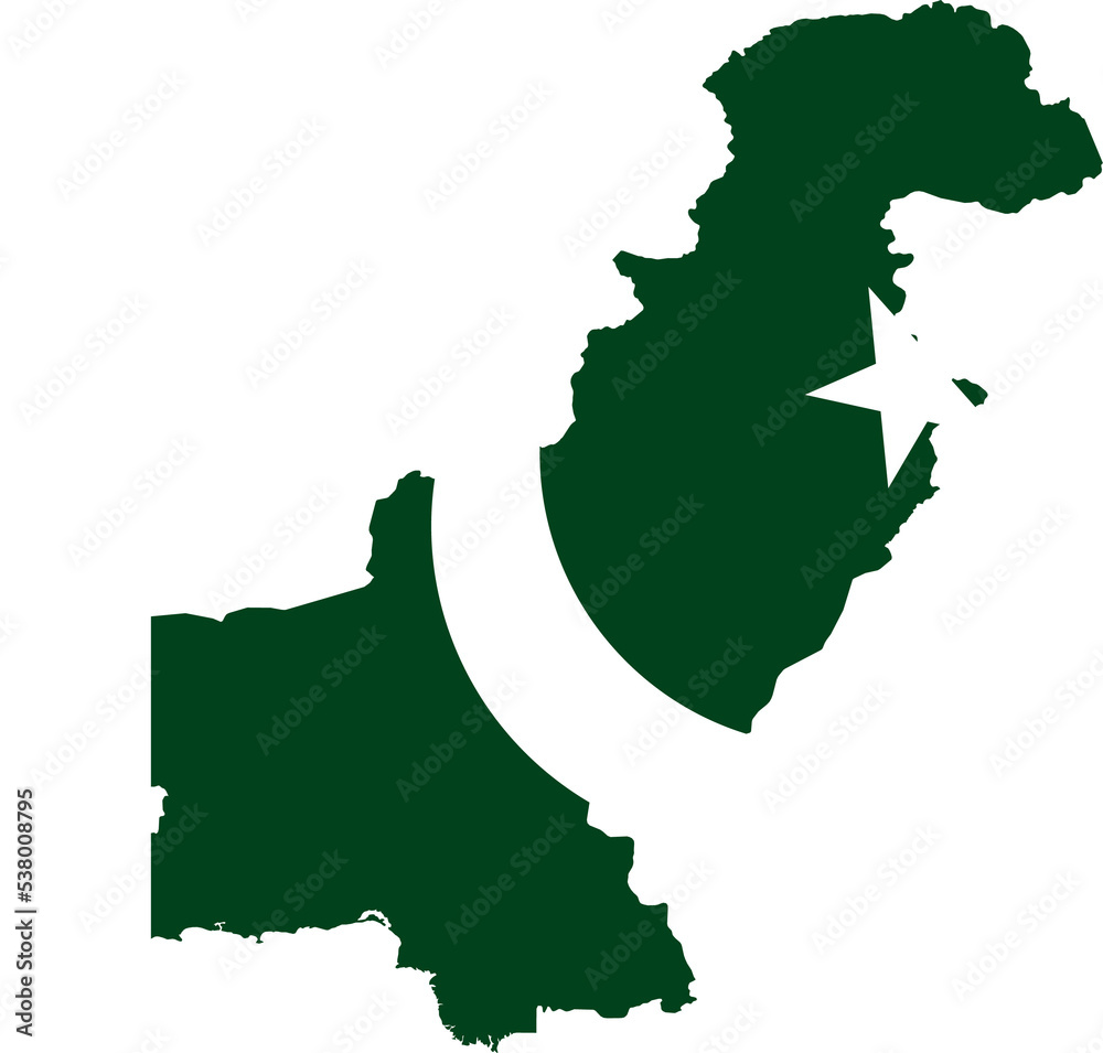 Photo & Art Print Pakistan; Pakistani; map; flag; shape; boundary ...