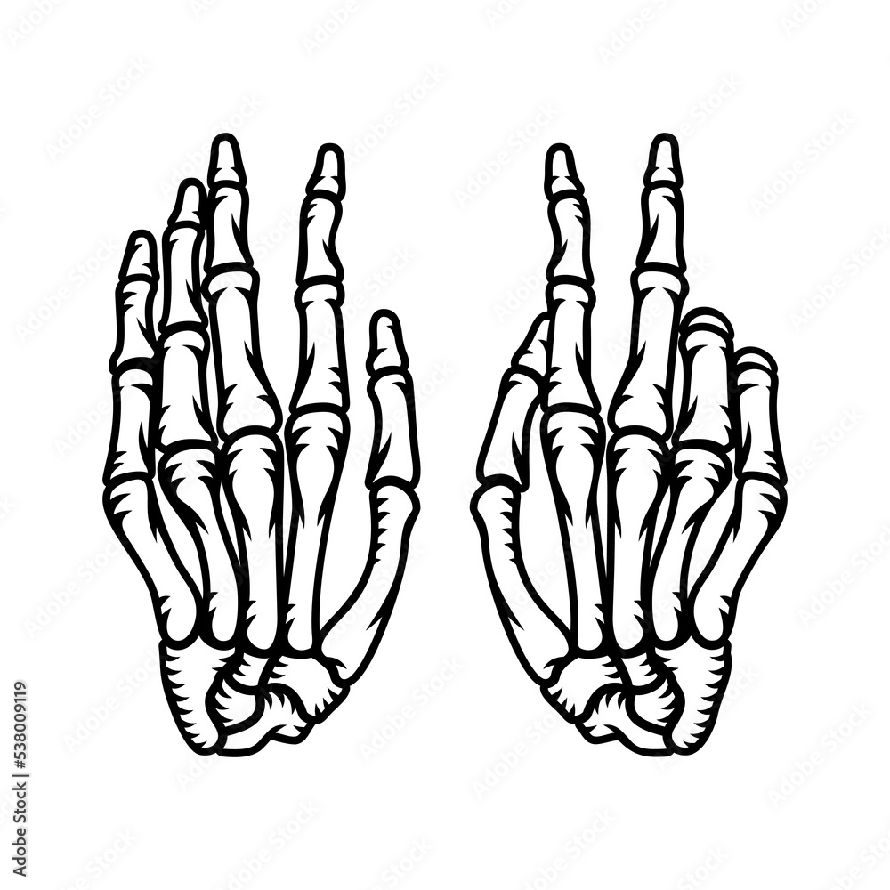 Skeleton Hand Illustration Stock Vector | Adobe Stock