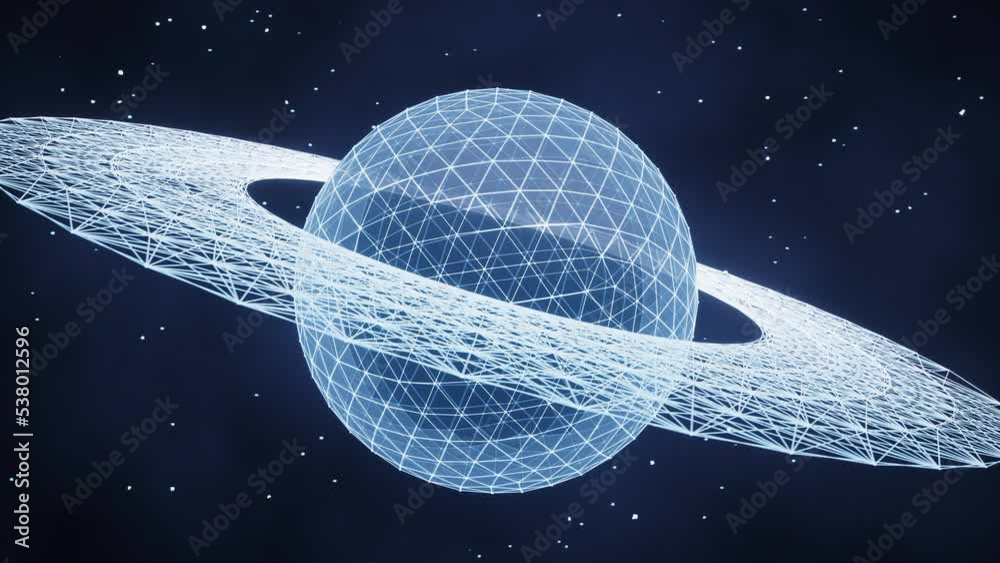 Digital sphere with glowing lines structure, 3d rendering. Stock Video ...