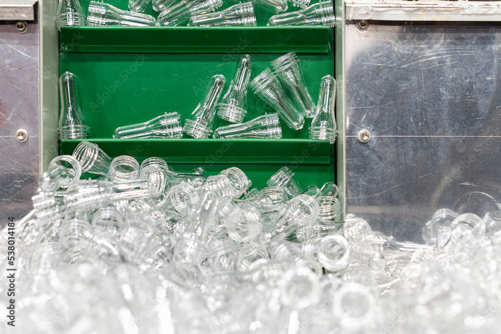 mass preform transparent plastic pet raw material in metal bucket and ...