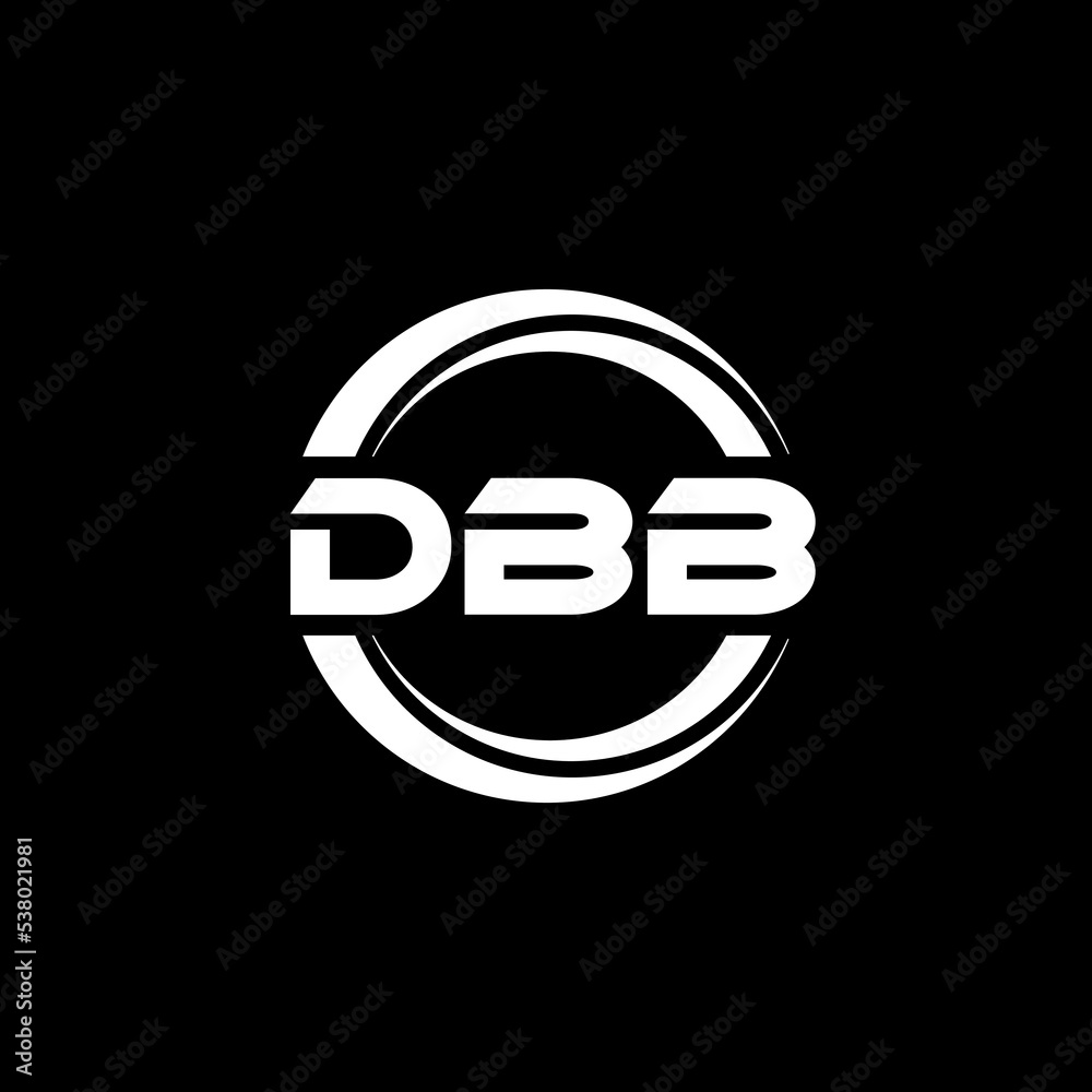 DBB letter logo design with black background in illustrator, vector ...