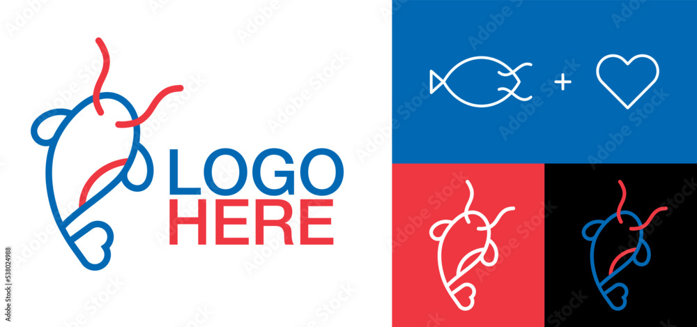 Catfish logo icon, design template, flat vector illustration, river ...