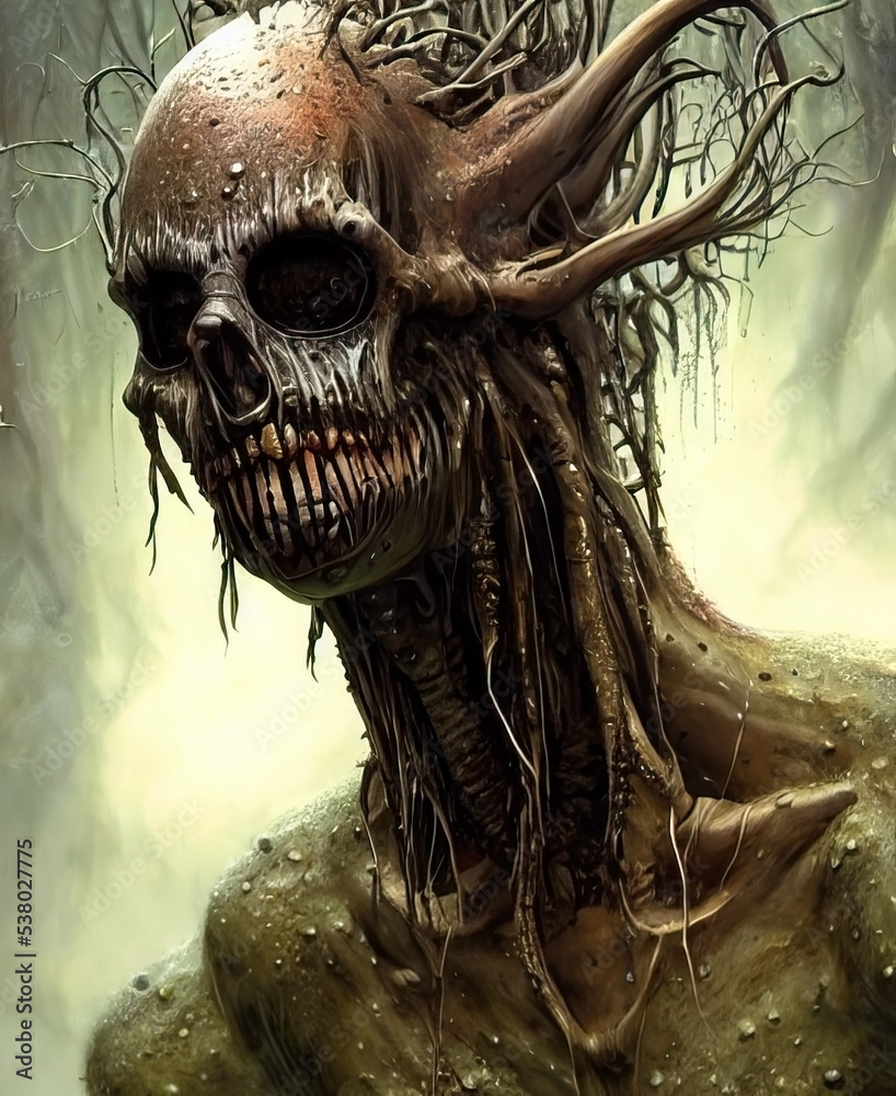 Illustration of the Wendigo , Native American Myth. Stock Illustration ...