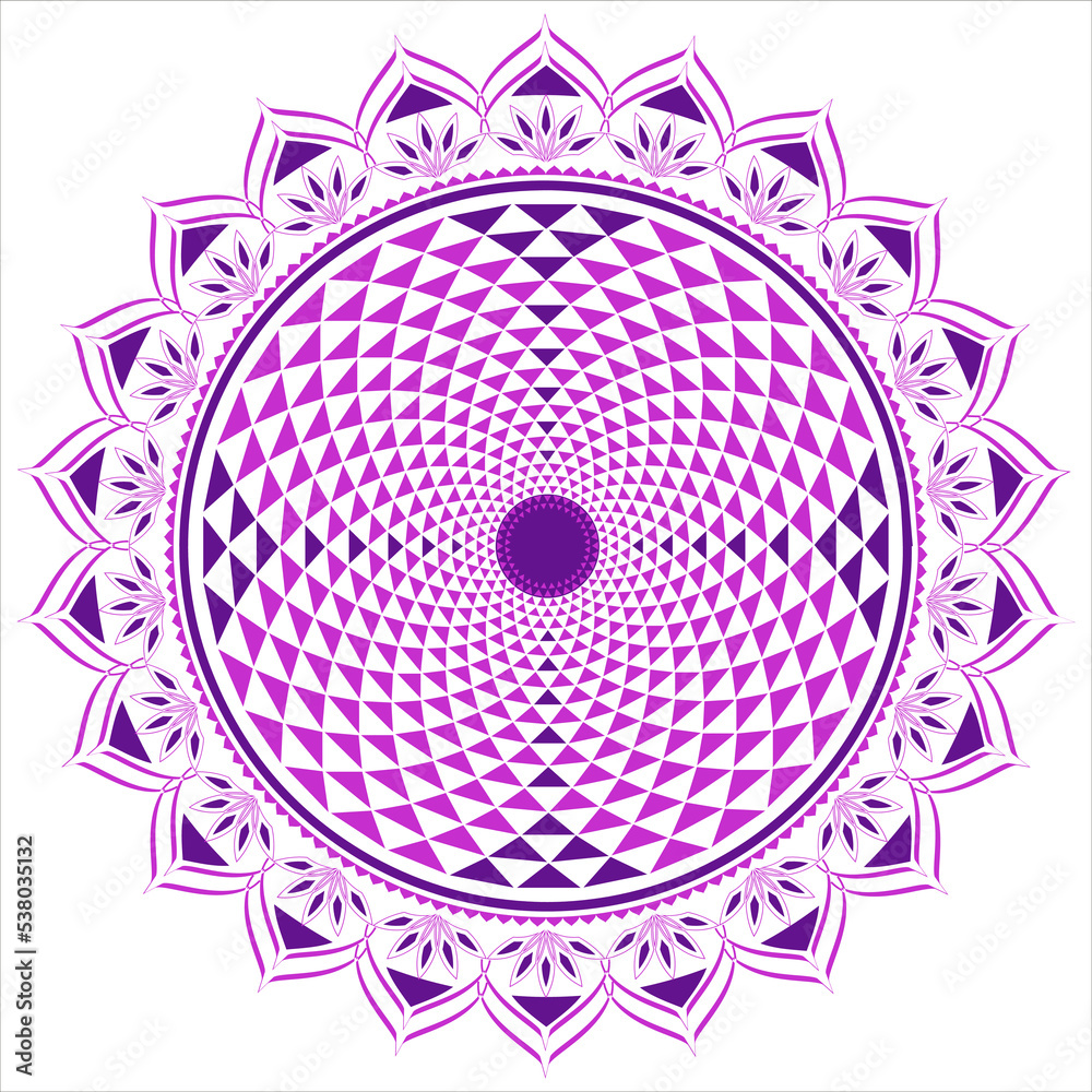 Illustration of Crown Chakra, Sahasrara, Thousand Petal Lotus, Buddhist ...