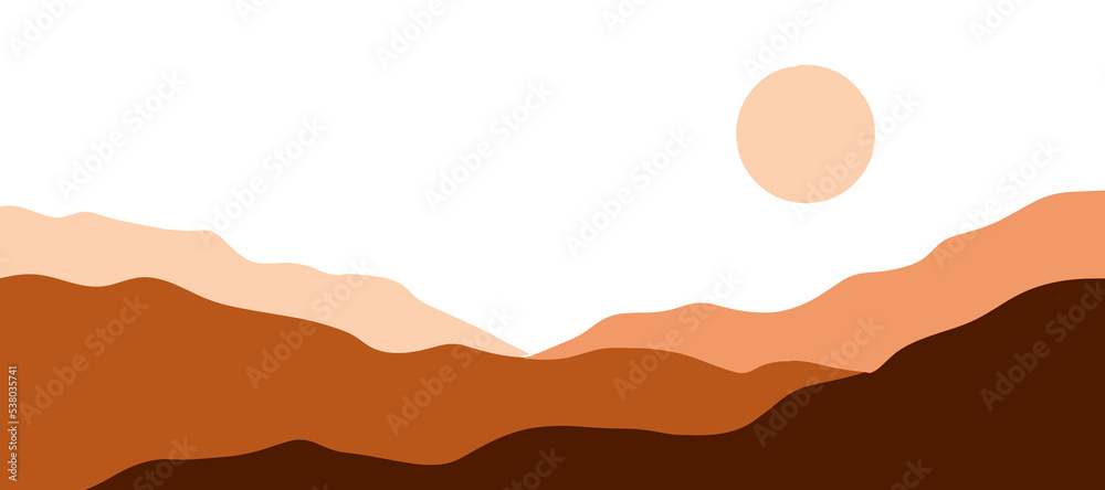 Simple landscape banner background vector. Hill outdoor wallpaper ...