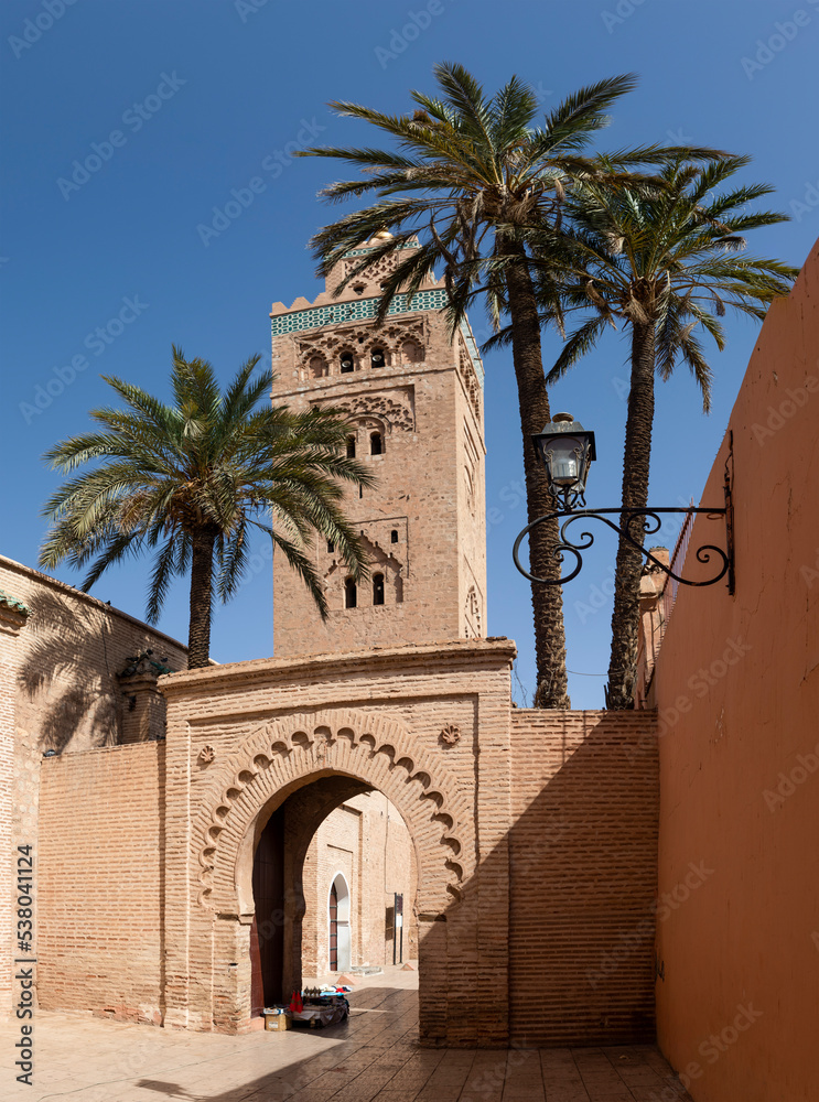 The Koutoubia Mosque is the iconic monument of Marrakech, it is located ...