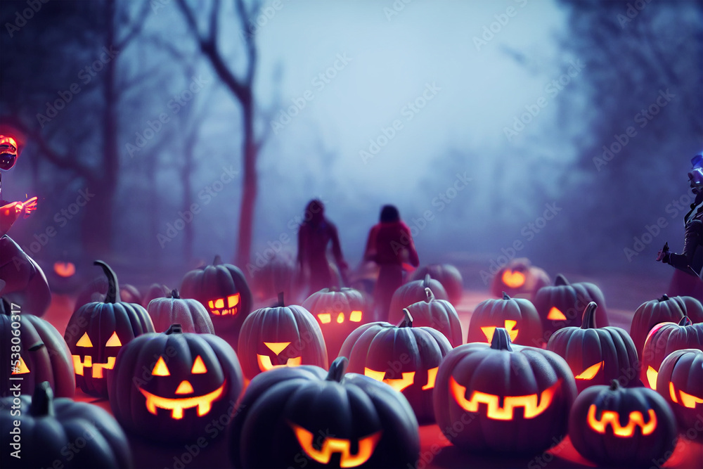 Halloween Horror Nights - Freaky Background - Smiling pumpkins ...