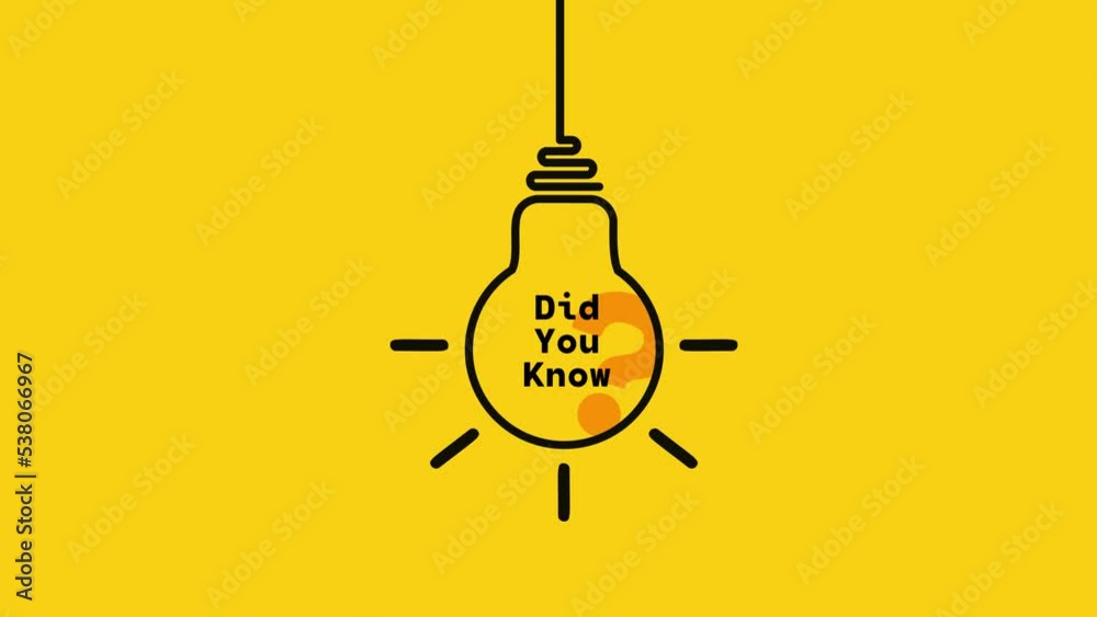 Did You Know label design with light bulb and rays. Logo design Stock ...