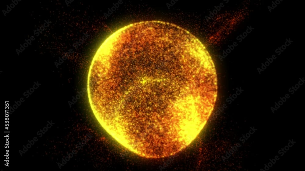 Glowing Star Core Moving On Space, Glowing Plasma Star Core Made With ...