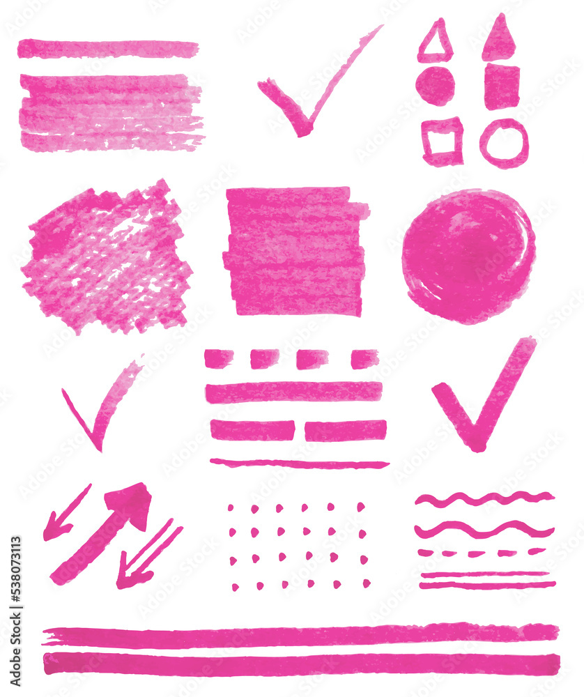 PNG transparent translucent pink red highlighter spots, check marks and ...
