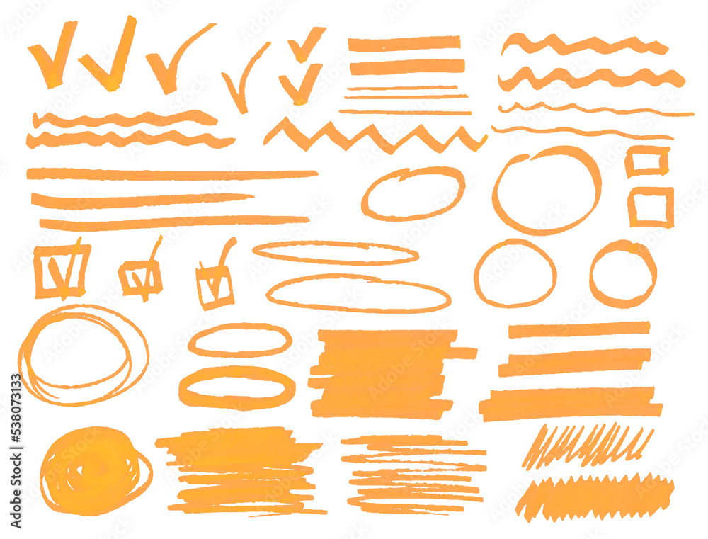 PNG transparent big bundle collection of orange highlighter spots ...
