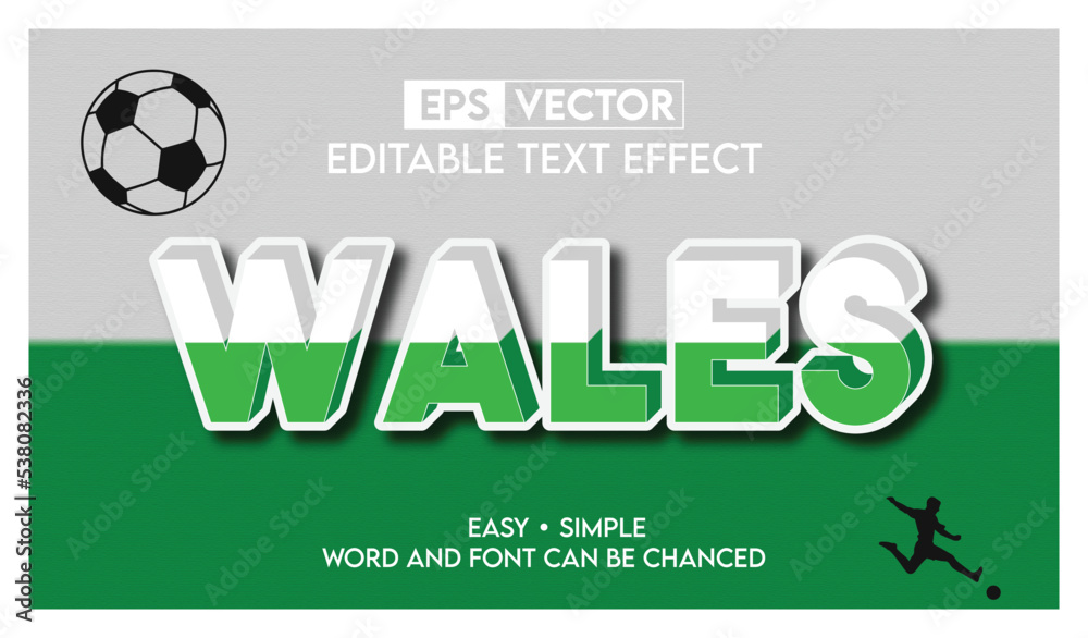 Wales Country Flag Text Effect Stock Vector | Adobe Stock