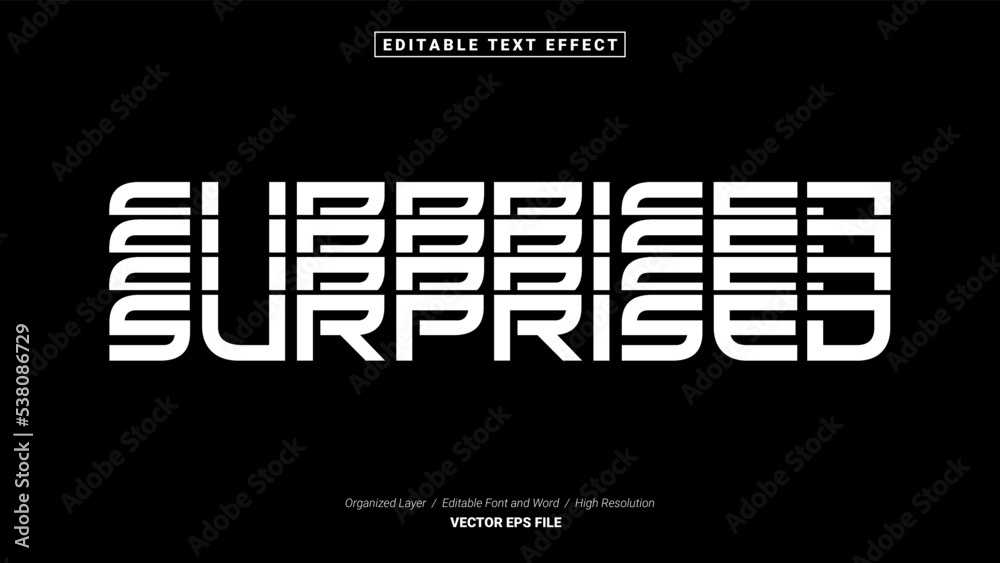 Editable Surprise Font Design. Alphabet Typography Template Text Effect ...