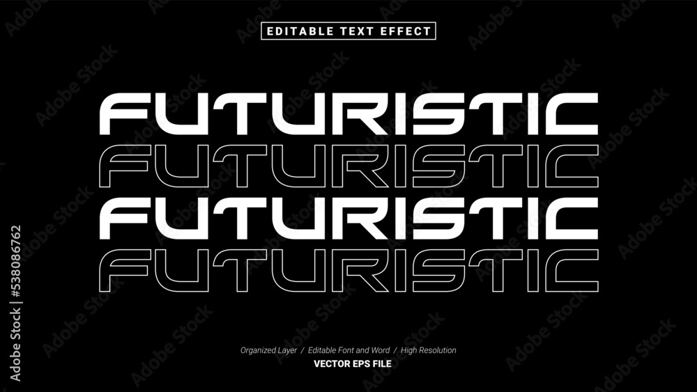 Editable Futuristic Font Design. Alphabet Typography Template Text ...
